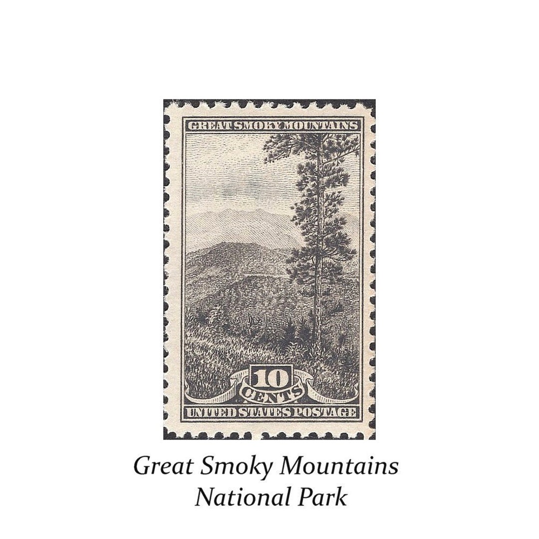 Five 10c Smoky Mountains National Park Stamps .. Vintage Unused US ...