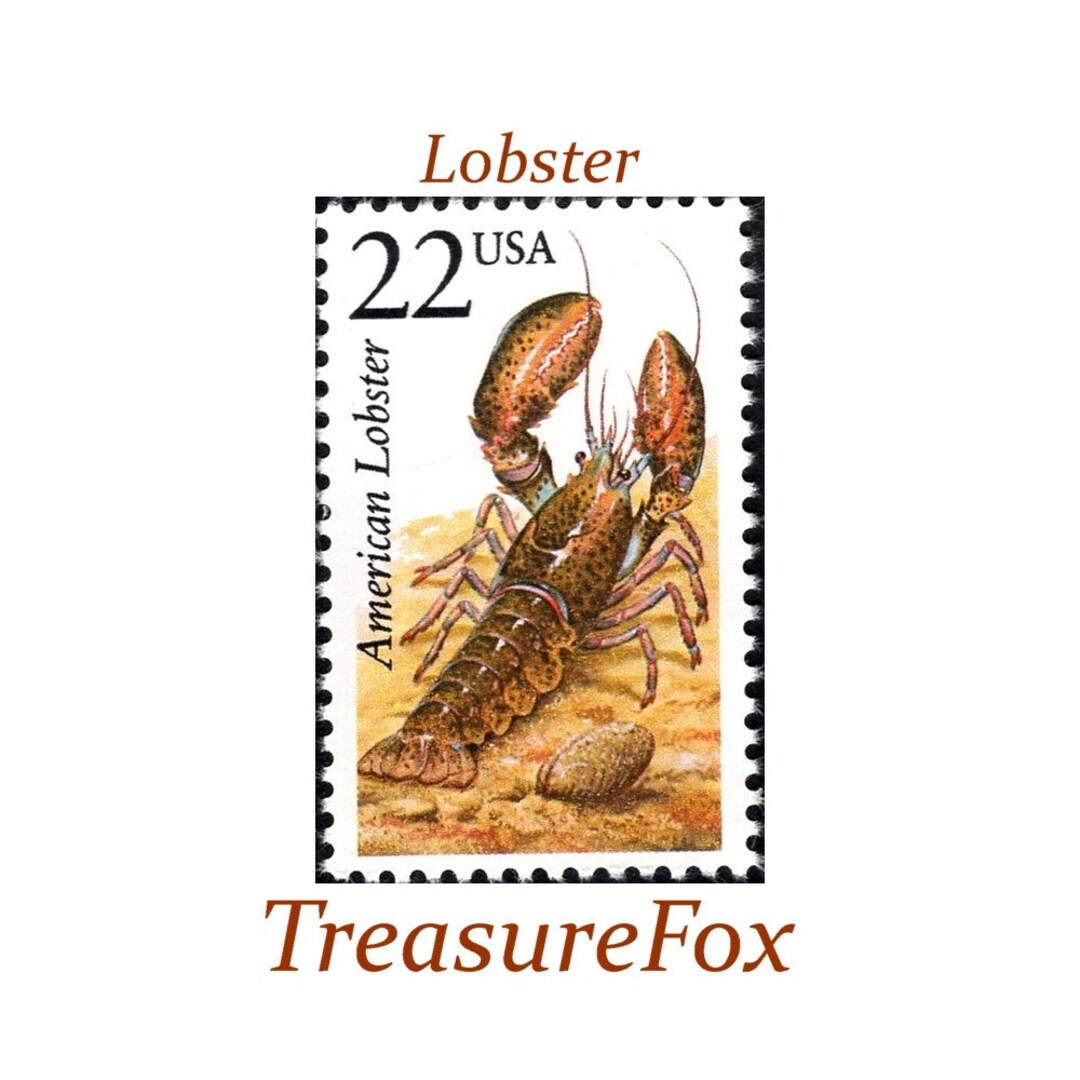 Five 22c Lobster Stamp | Unused US Postage Stamps | Pack of 5 Stamps ...