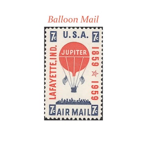 TEN 7c Jupiter Balloon Airmail Stamp .. Vintage Unused Postage Stamps ...