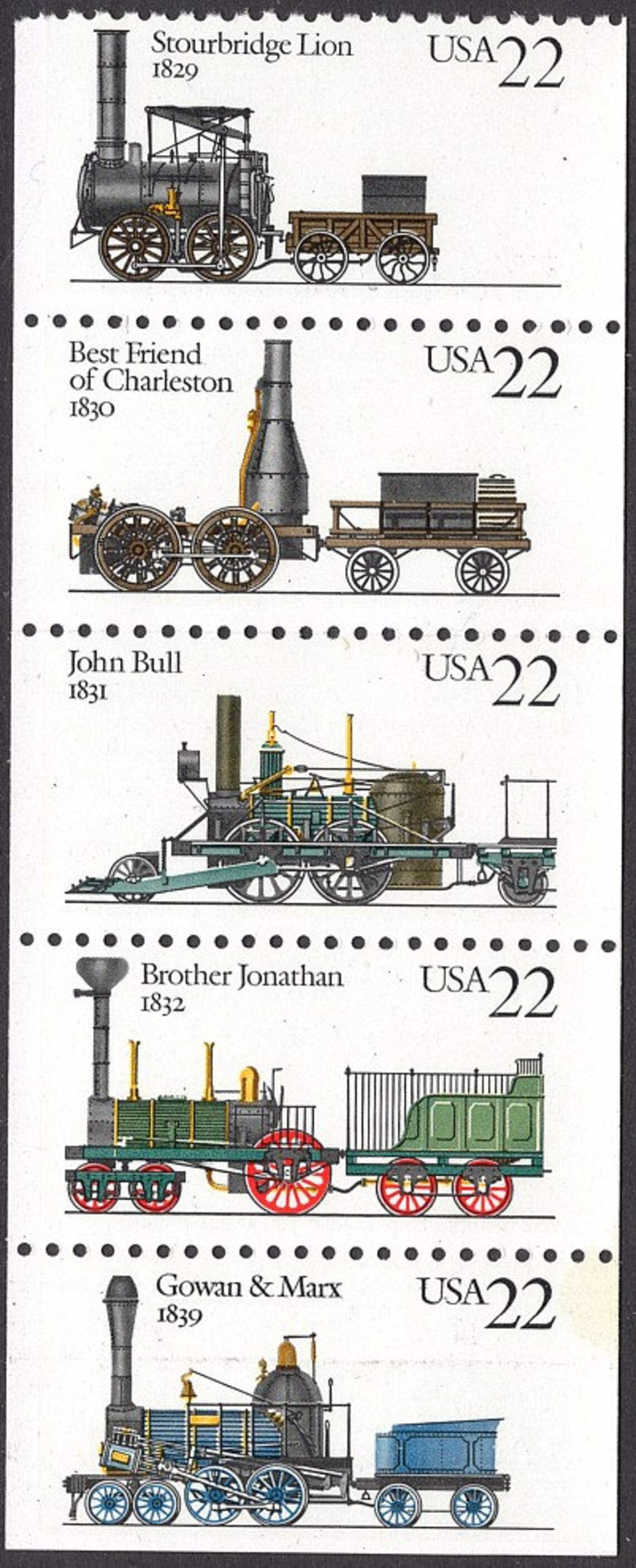 22c Steam Locomotives Stamps .. Vintage Unused US Postage | Etsy