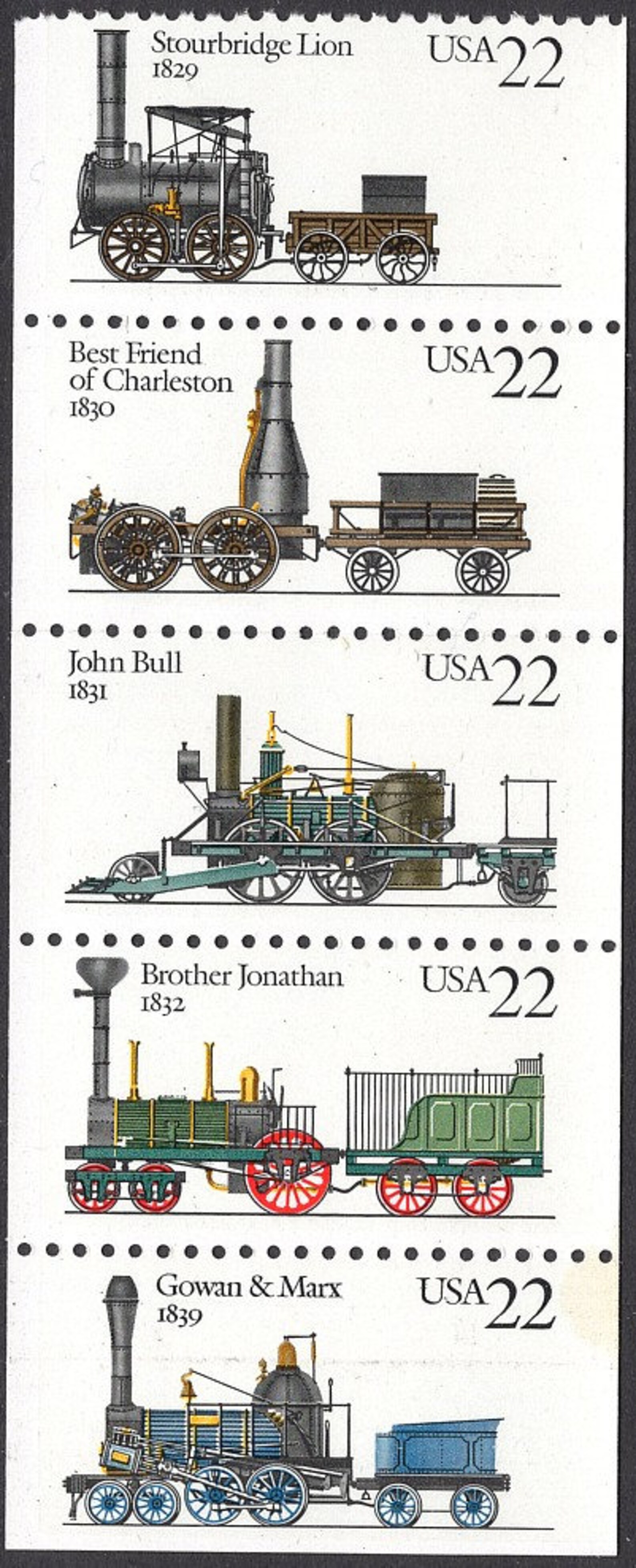 22c Steam Locomotives Stamps .. Vintage Unused US Postage | Etsy