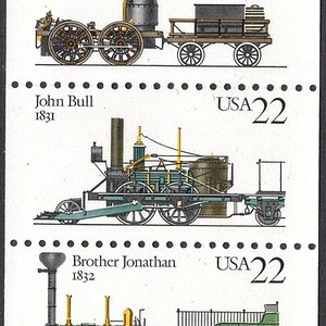 22c Steam Locomotives Stamps .. Vintage Unused US Postage Stamps ...