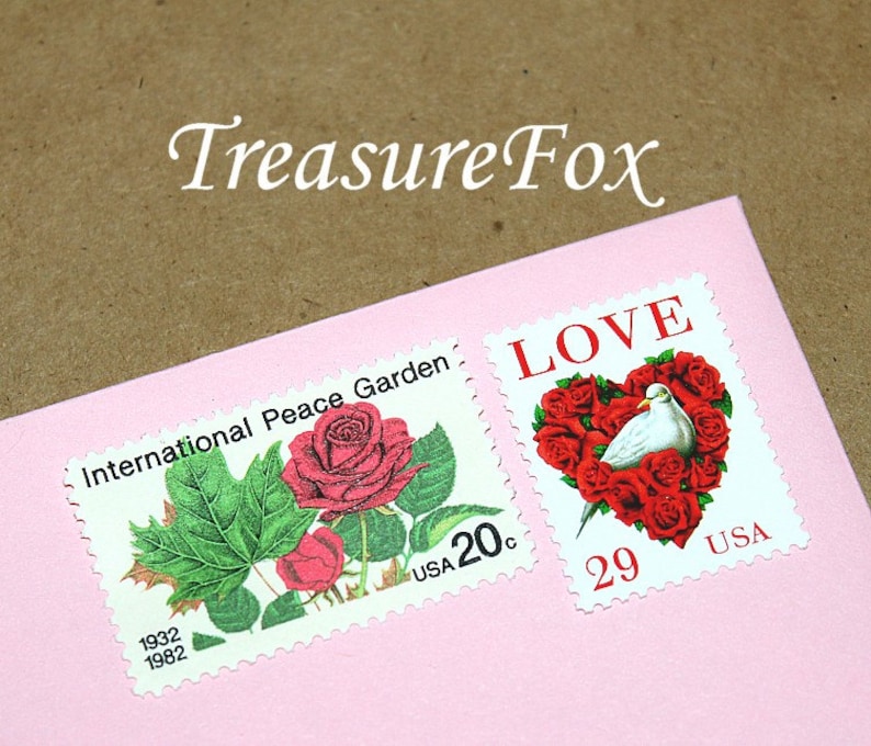 LOVE ROSES .. Unused Vintage US Postage Stamps .. Mail 10 - Etsy