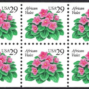 TEN 29c African Violet Stamp | Pack of 10 Vintage Unused Postage Stamps ...