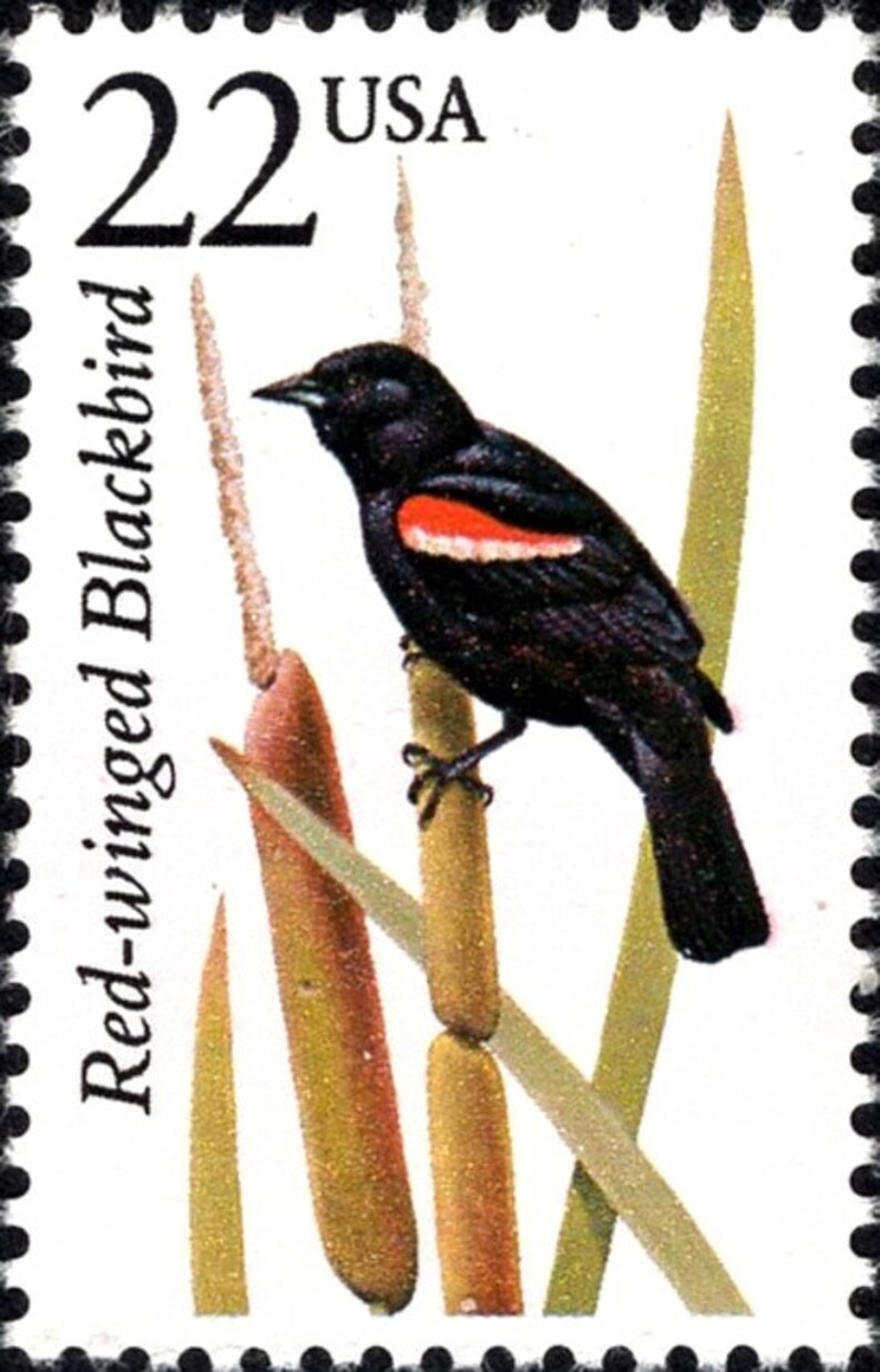 Five 22c Red-winged Blackbird Stamp Unused US Postage Stamps - Etsy