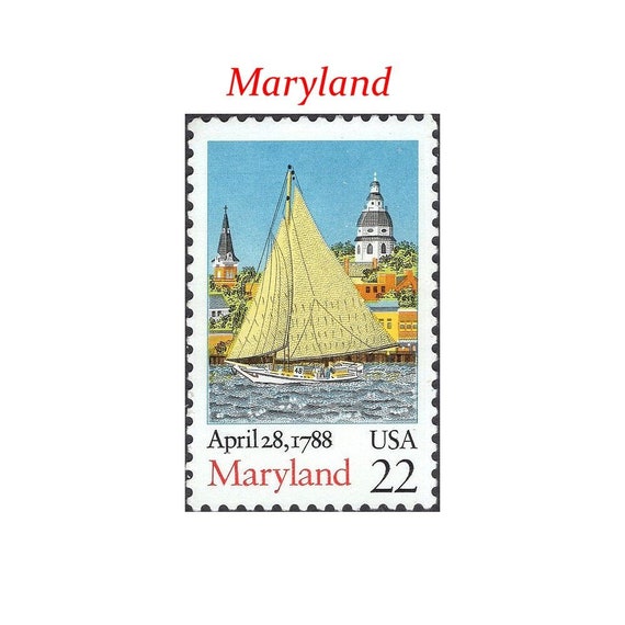 22c Maryland Statehood Stamp Vintage Unused Postage Stamp - Etsy