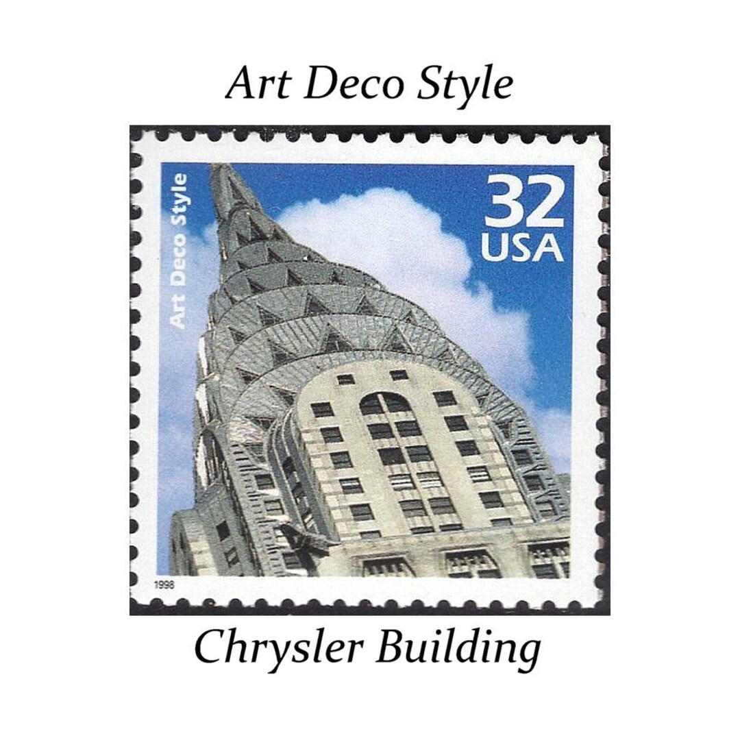 Five 32c Art Deco Design Stamps .. Unused US Postage Stamps | Chrysler ...
