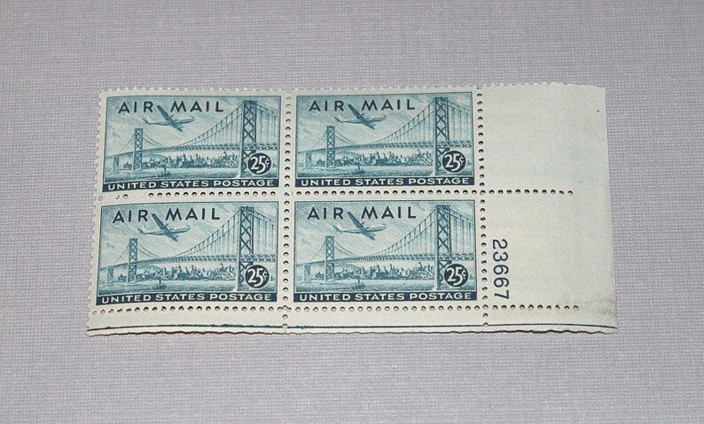 TEN 25c San Francisco Airmail Stamps | Vintage Unused Postage Stamps ...