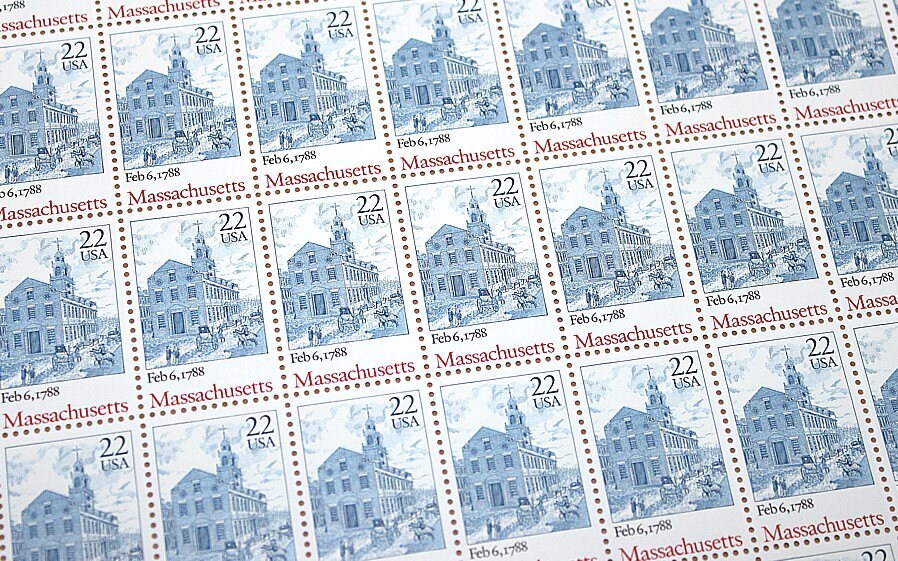 Vintage Unused US Postage Stamp .. 22c MASSACHUSETTS Statehood - Etsy
