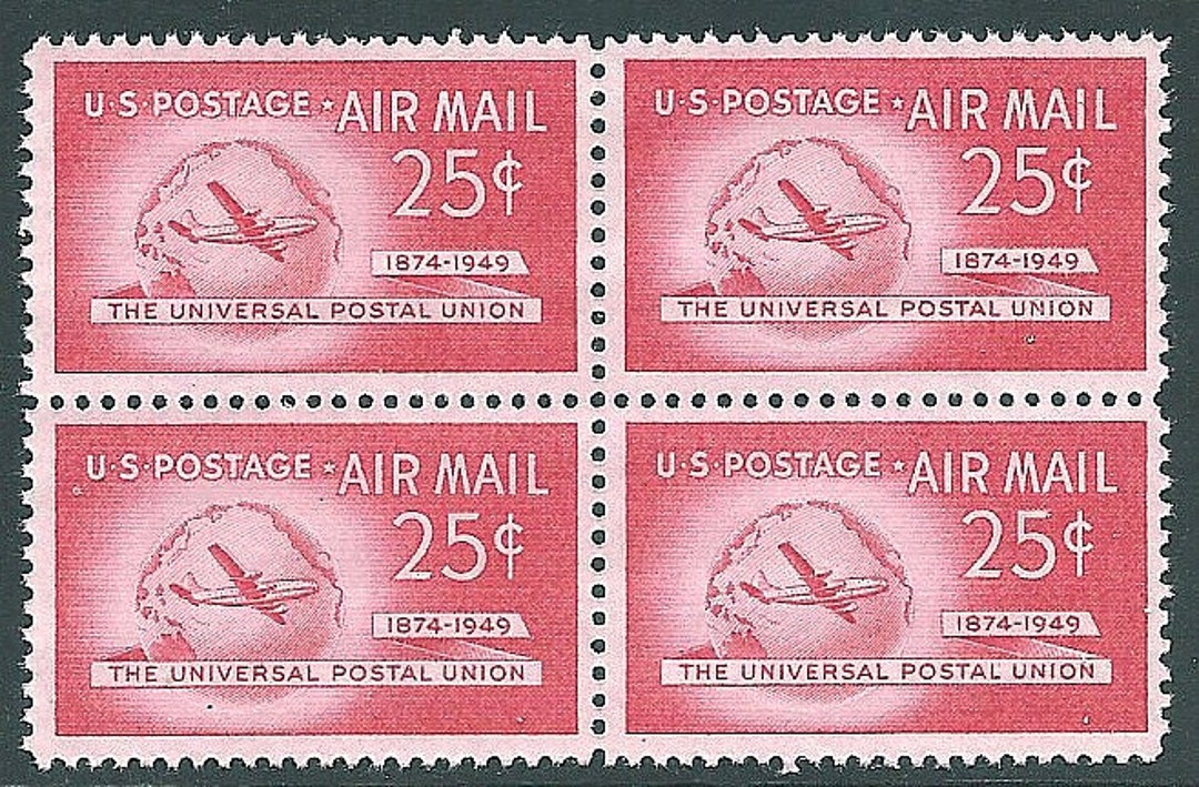 Pack of TEN .. 25c Universal Postal Union Airmail Stamp of 1949 ...