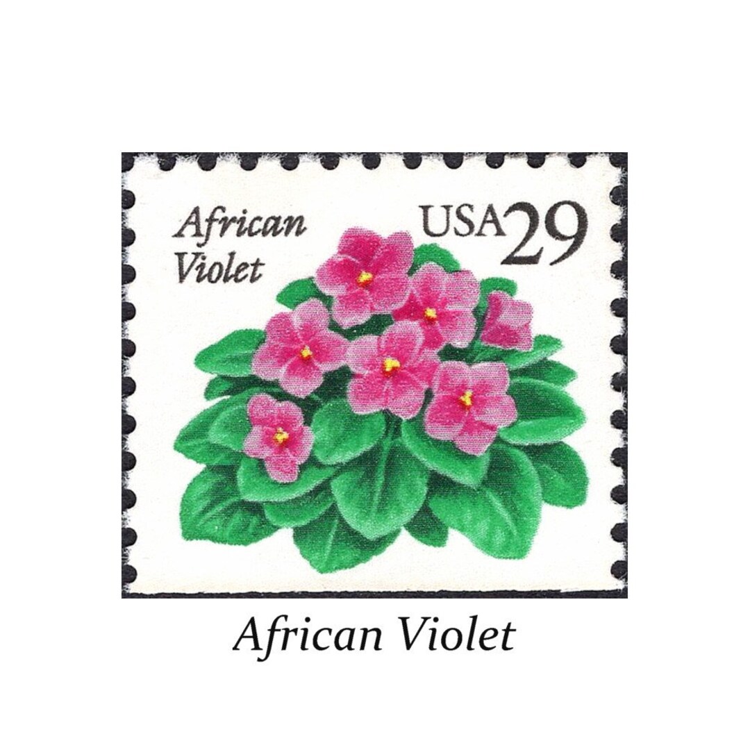 TEN 29c African Violet Stamp | Pack of 10 Vintage Unused Postage Stamps ...