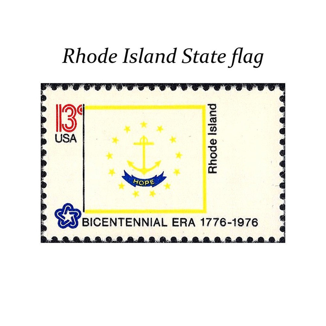 TEN 13c Rhode Island State Flag Stamp | Vintage Unused US Postage ...
