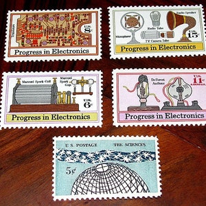Electronic Progress .. Unused Vintage Postage Stamps .. Enough to Mail ...