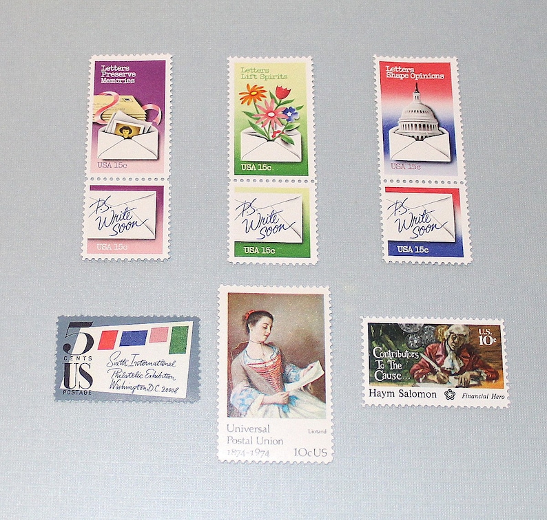 P.S. WRITE SOON .. Unused Vintage US Postage Stamps for you | Etsy