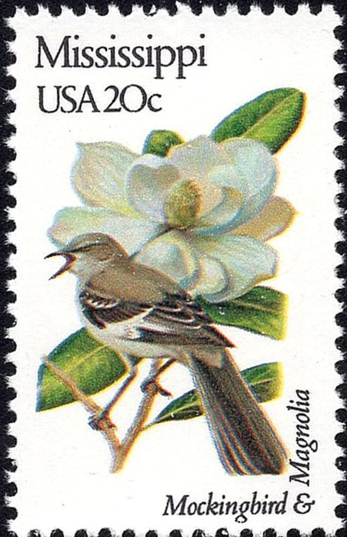 FIVE 20c MISSISSIPPI State Bird And Flower Stamps Vintage Etsy five-20c-mississippi-state-bird-and-flower-stamps-vintage-etsy