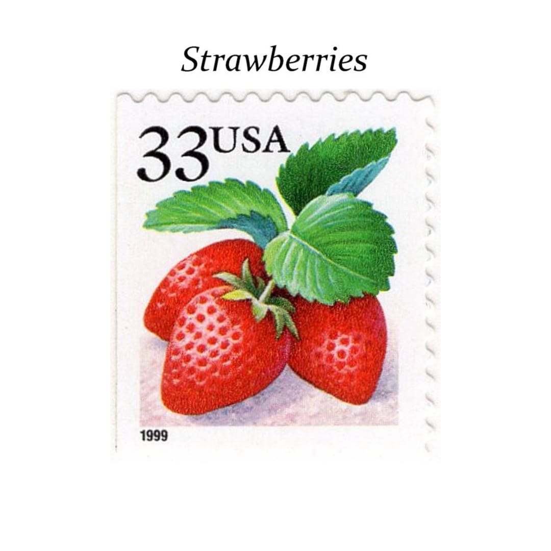 Five 33c Strawberry Stamps .. Unused US Postage Stamps .. Fruits and ...