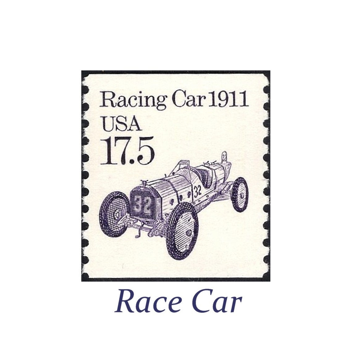 TEN 17.5c Racing Car Stamps .. Transportation Series .. Unused - Etsy