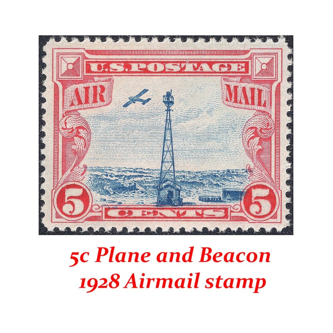 5c Mail Plane and Beacon Airmail Stamp of 1928 | Scott C11 | Vintage ...