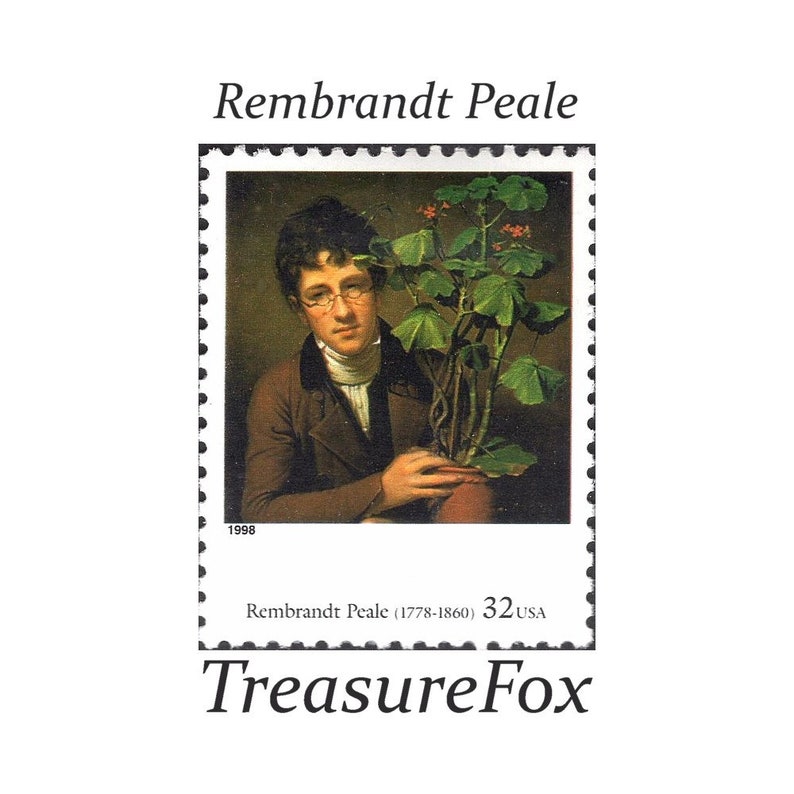 FIVE 32c Rembrandt Peale Painting Stamp Vintage Unused US - Etsy