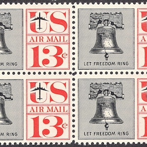 TEN 13c Liberty Bell Airmail Stamp .. Pack of 10 Vintage Unused US ...