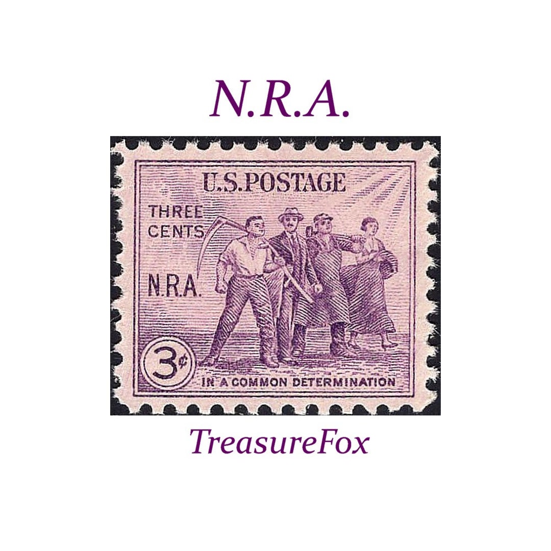 TEN 3c National Recovery Act Stamp .. Vintage Unused US Postage Stamps ...