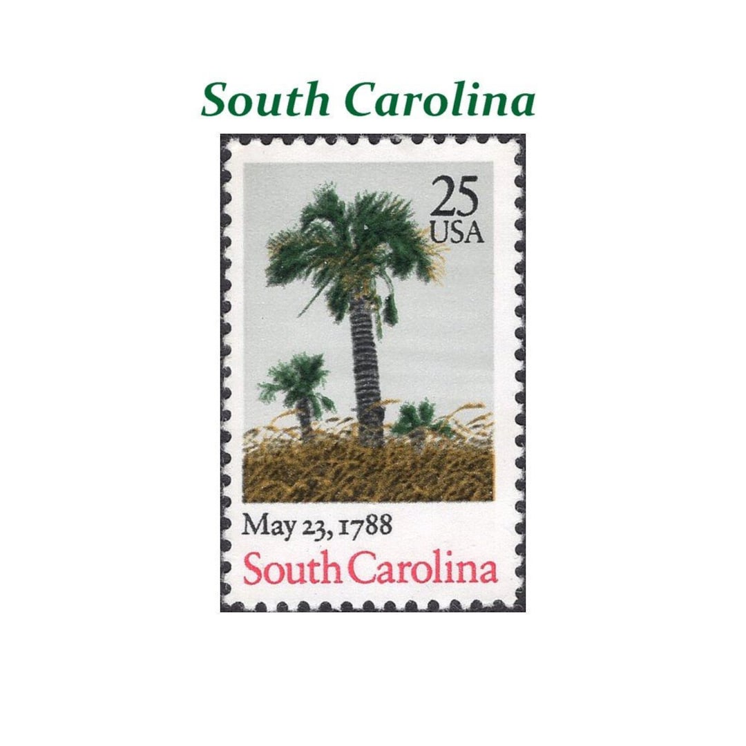 25c South Carolina Statehood Stamp | Vintage Unused Postage Stamp ...
