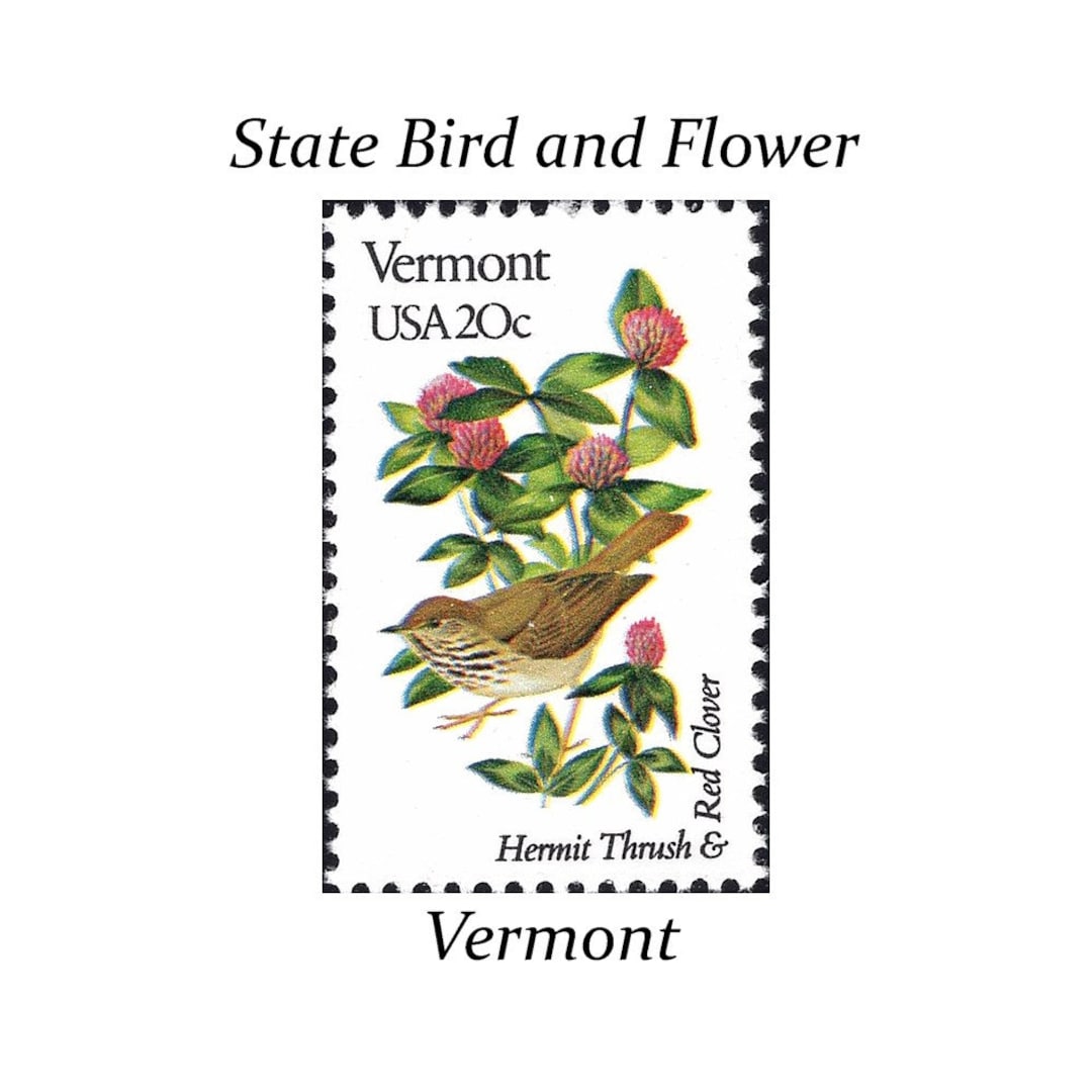 Five 20c VERMONT State Bird and Flower Stamps | Vintage Unused US ...