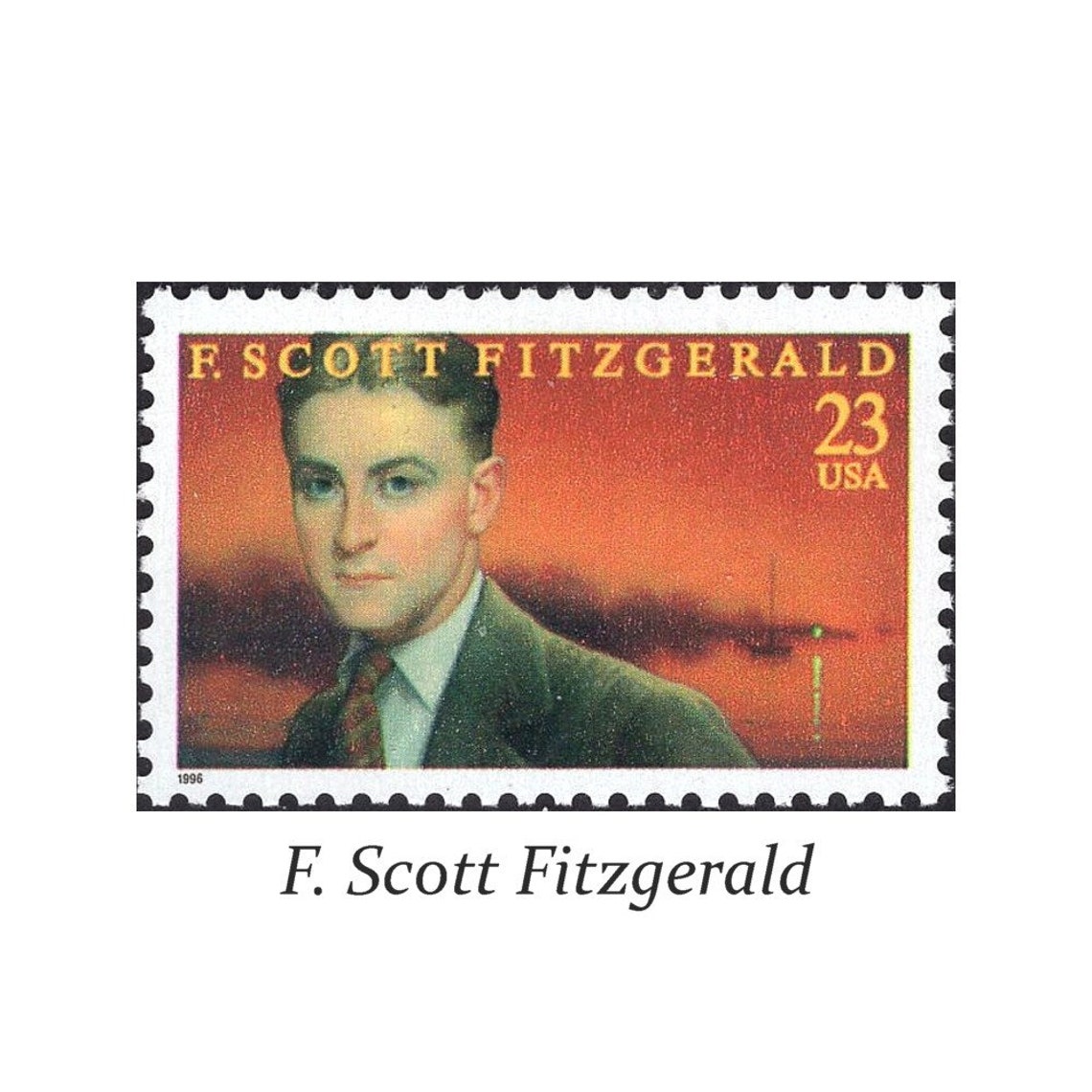 Pack of 5 Stamps .. 23c F. Scott Fitzgerald .. Vintage Unused | Etsy