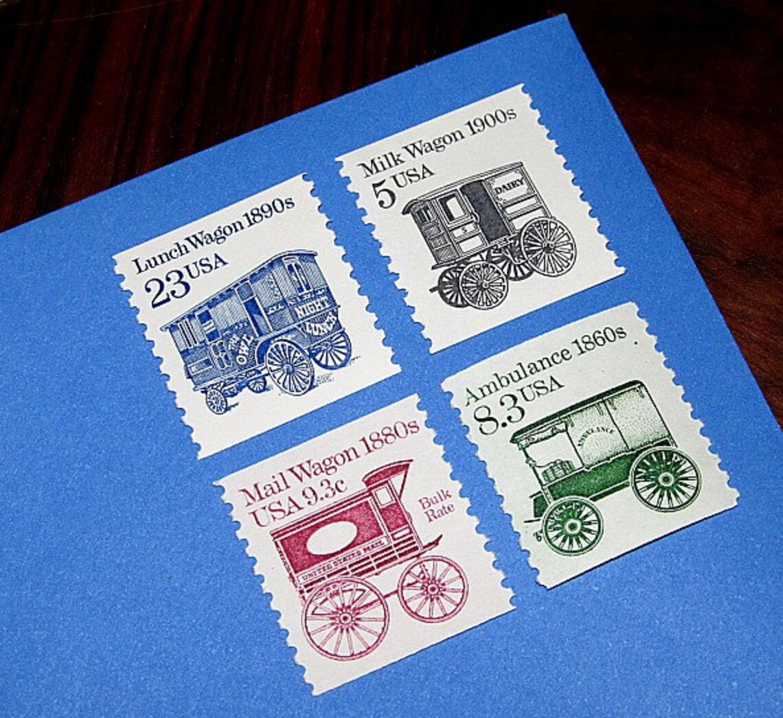 Antique Wagon Wheels .. Unused Vintage Postage Stamps .. | Etsy