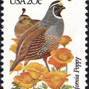 FIVE 20c CALIFORNIA State Bird and Flower Stamps| Vintage Unused US ...