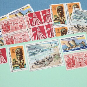 Aloha HAWAII Too .. Unused Vintage US Postage Stamps Mail 10 Letters ...