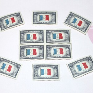 TEN 5c Flag of France .. Unused US Postage Stamps .. From the Overrun ...
