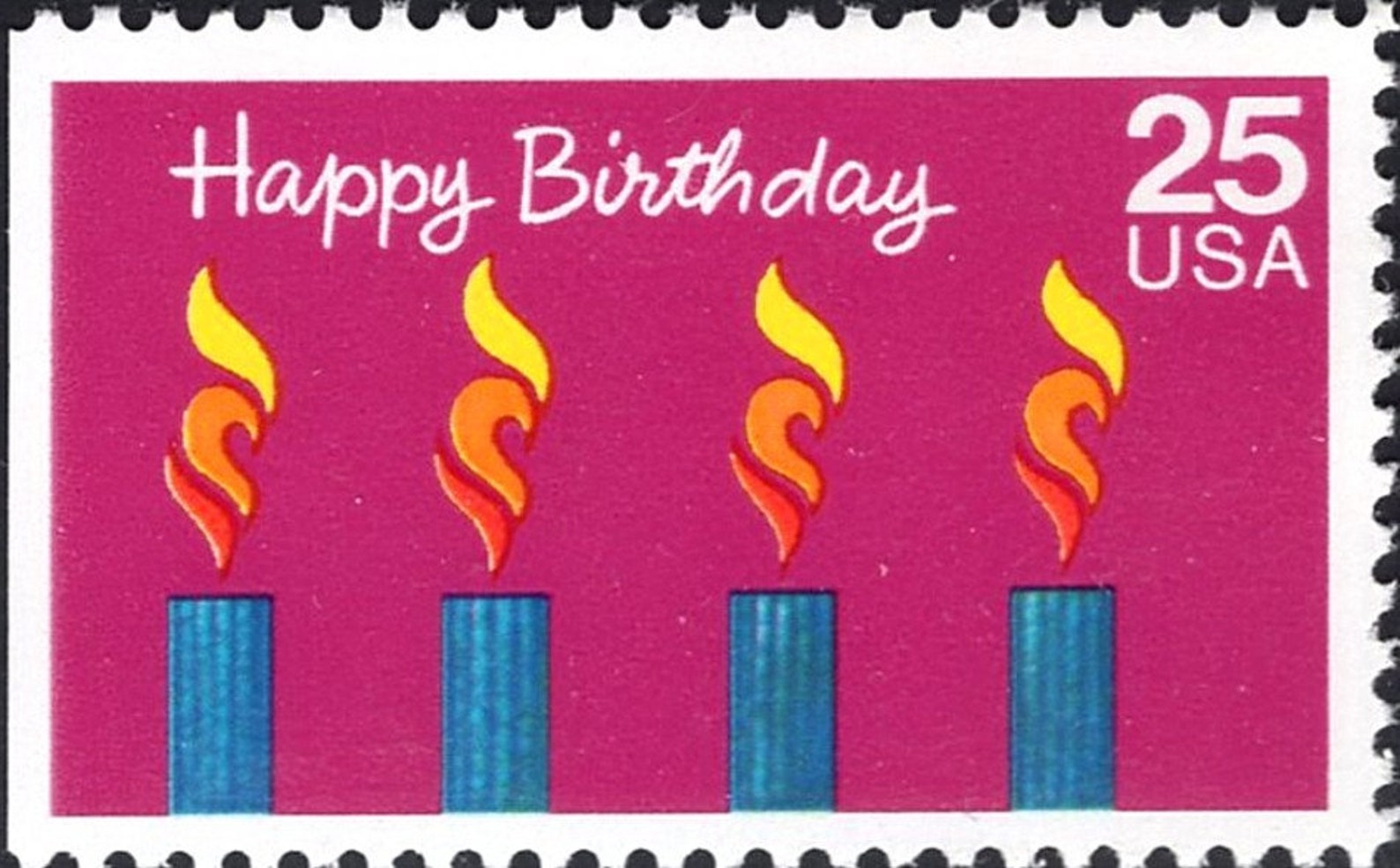 Five 25c Happy Birthday Stamp Unused US Postage Stamps - Etsy