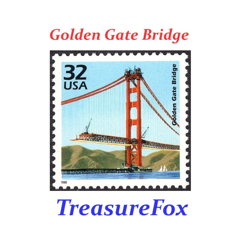Five 32c Golden Gate Bridge Stamps .. Unused US Postage Stamps - Etsy