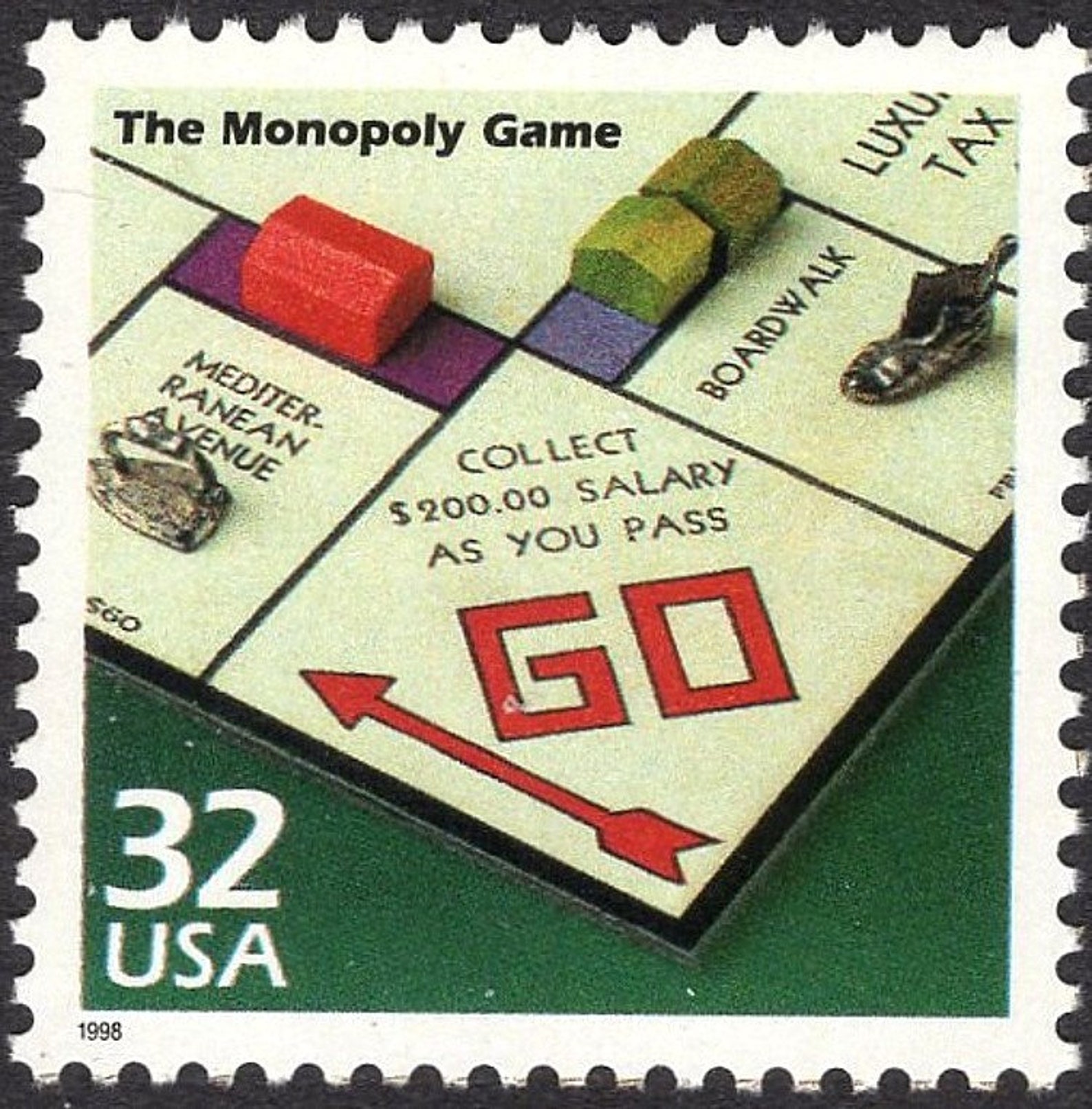 Five 32c Monopoly Board Game Stamps .. Unused US Postage - Etsy