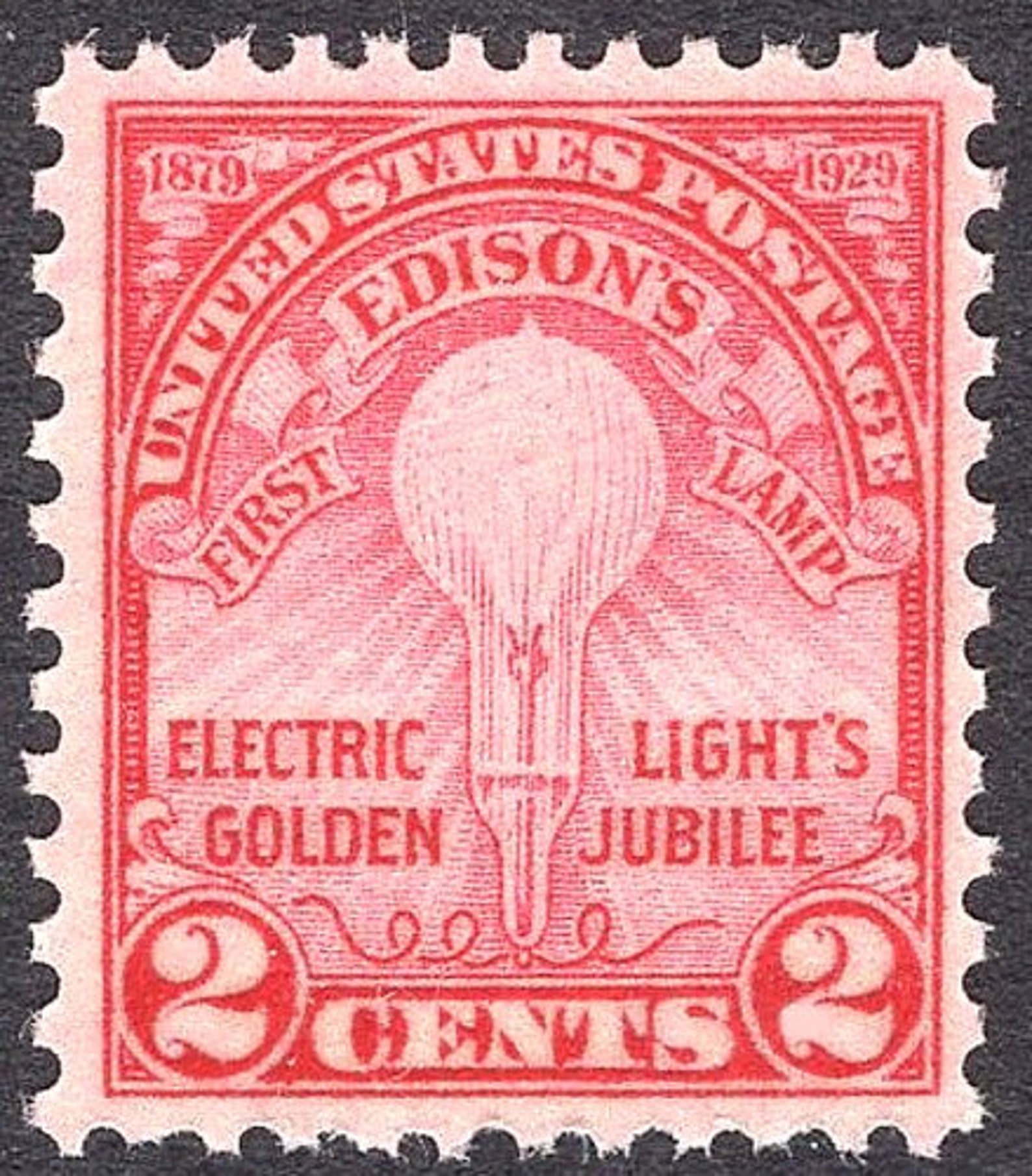 2c Edison Light Bulb Stamp of 1929 .. Pack of 5 .. Vintage Unused US ...