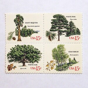 50 American Trees Stamps .. Vintage MINT Postage Stamps .. 4 Different ...