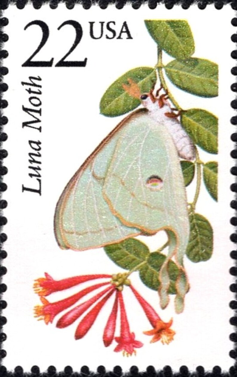 Five 22c Luna Moth Stamp Unused US Postage Stamps Pack of | Etsy