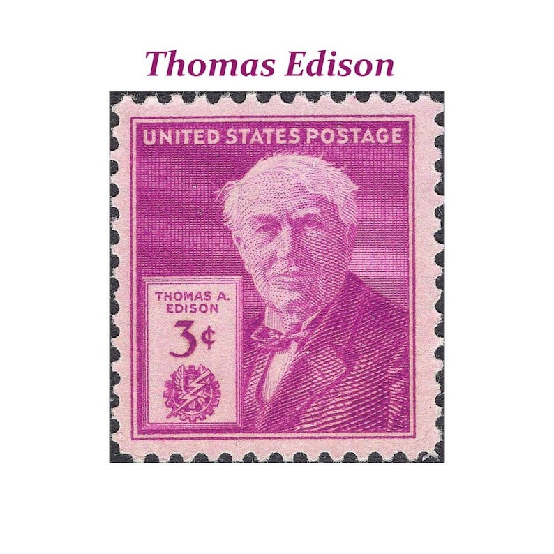 TEN 3c Thomas Edison Stamps .. Vintage Unused US Postage - Etsy