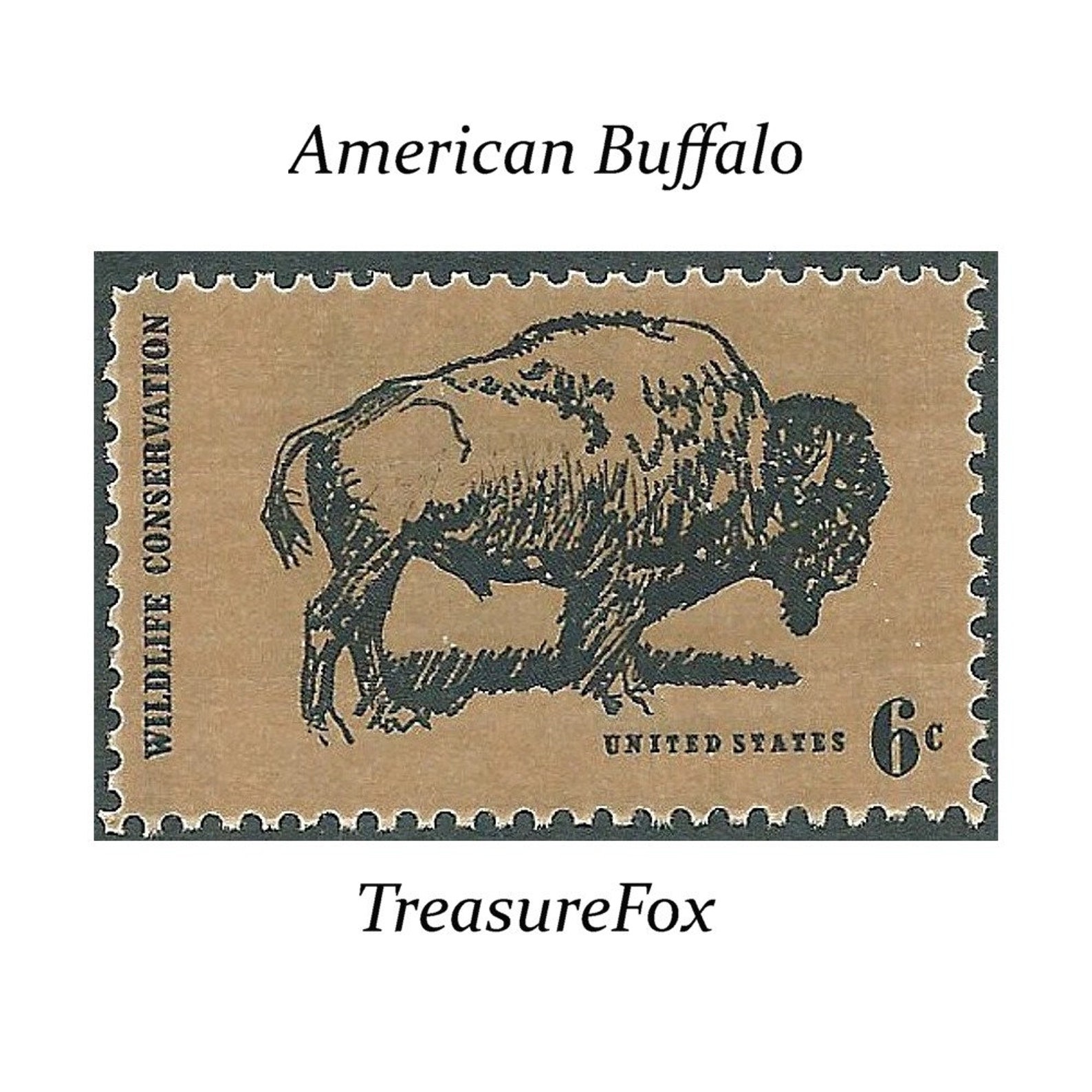 6c American Buffalo Stamp .. Pack of 20 Unused Postage Stamps ...