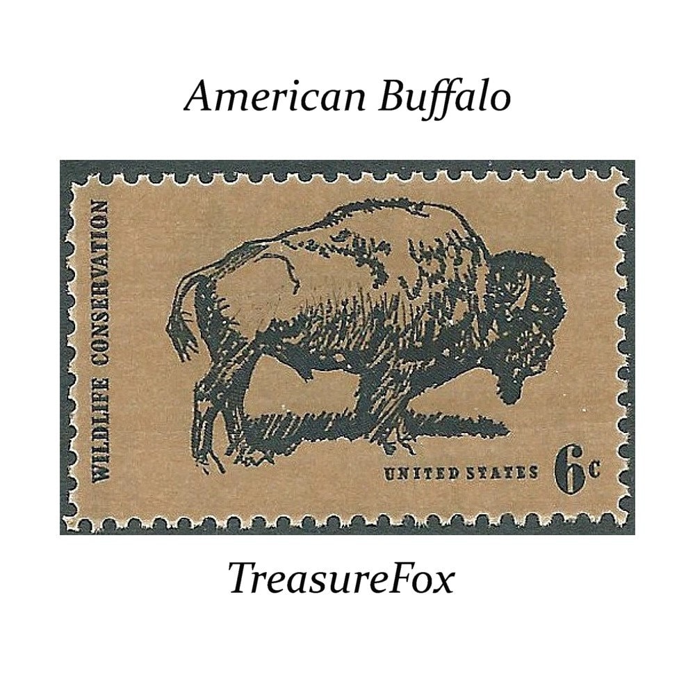 6c American Buffalo Stamp .. Pack of 20 Unused Postage Stamps ...