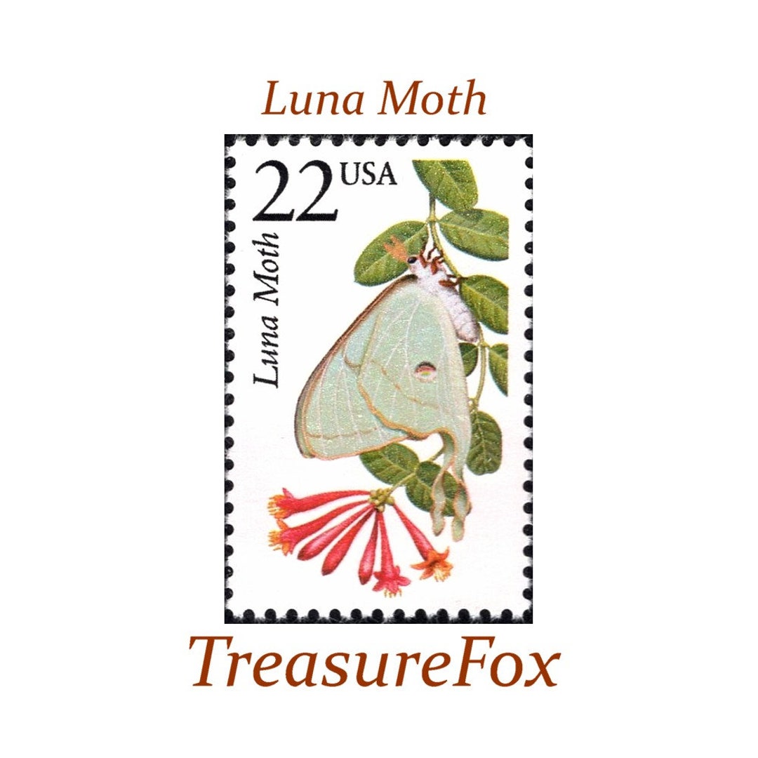 Five 22c Luna Moth Stamp | Unused US Postage Stamps | Pack of 5 Stamps ...