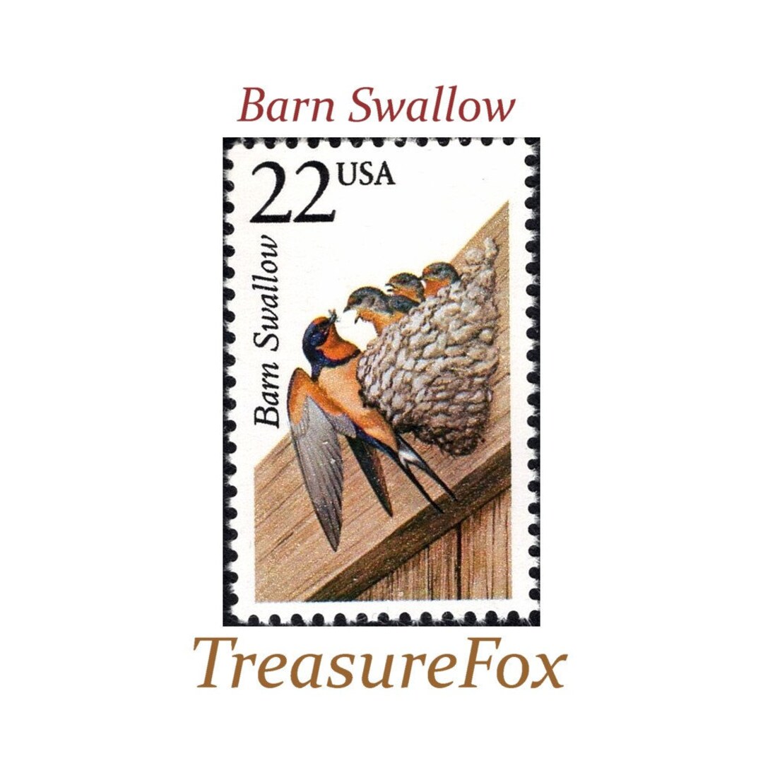 Five 22c Barn Swallow Stamp | Unused US Postage Stamps | Pack of 5 ...