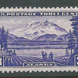 Pack of 10 .. 3c Alaska Stamp of 1937 .. 10 Vintage Unused US Postage ...