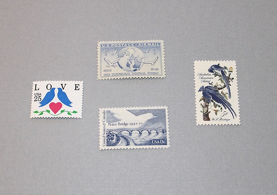 LOVE Blue Birds .. Unused Vintage Postage Stamps Mail 5 - Etsy