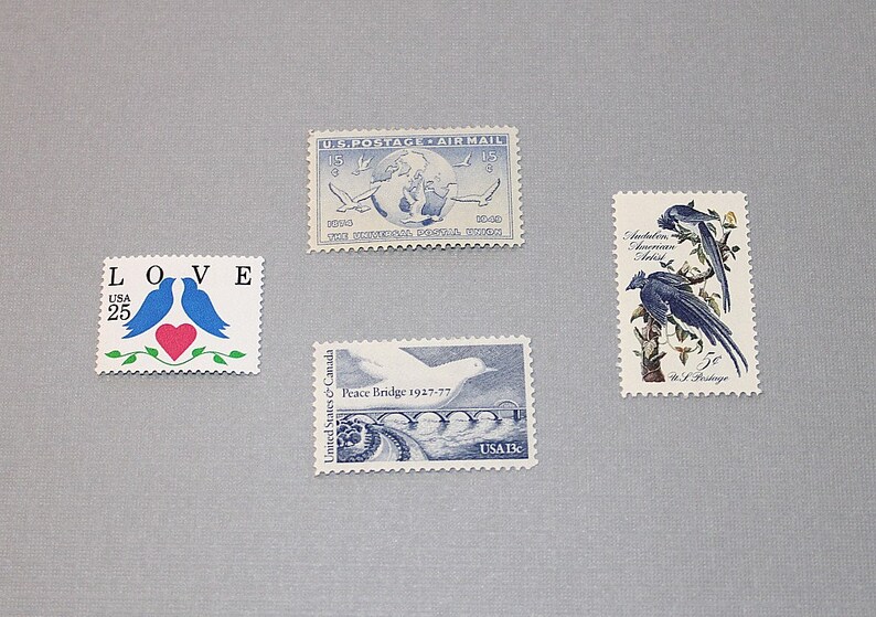 LOVE Blue Birds .. Unused Vintage Postage Stamps Mail 5 - Etsy