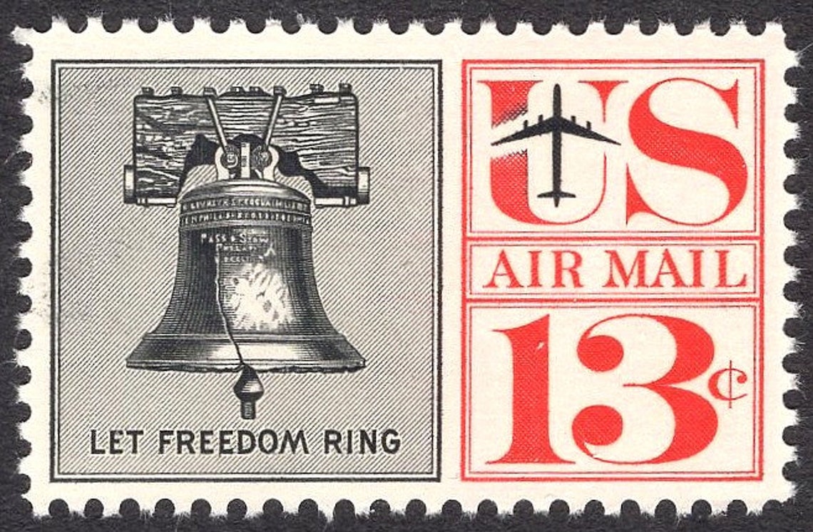 TEN 13c Liberty Bell Airmail Stamp .. Pack of 10 Vintage - Etsy