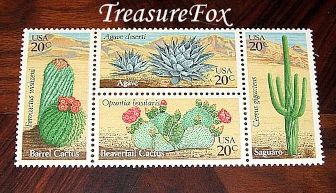 20c Cactus Plants Stamps .. Pack of 50 .. Vintage Unused US Postage ...