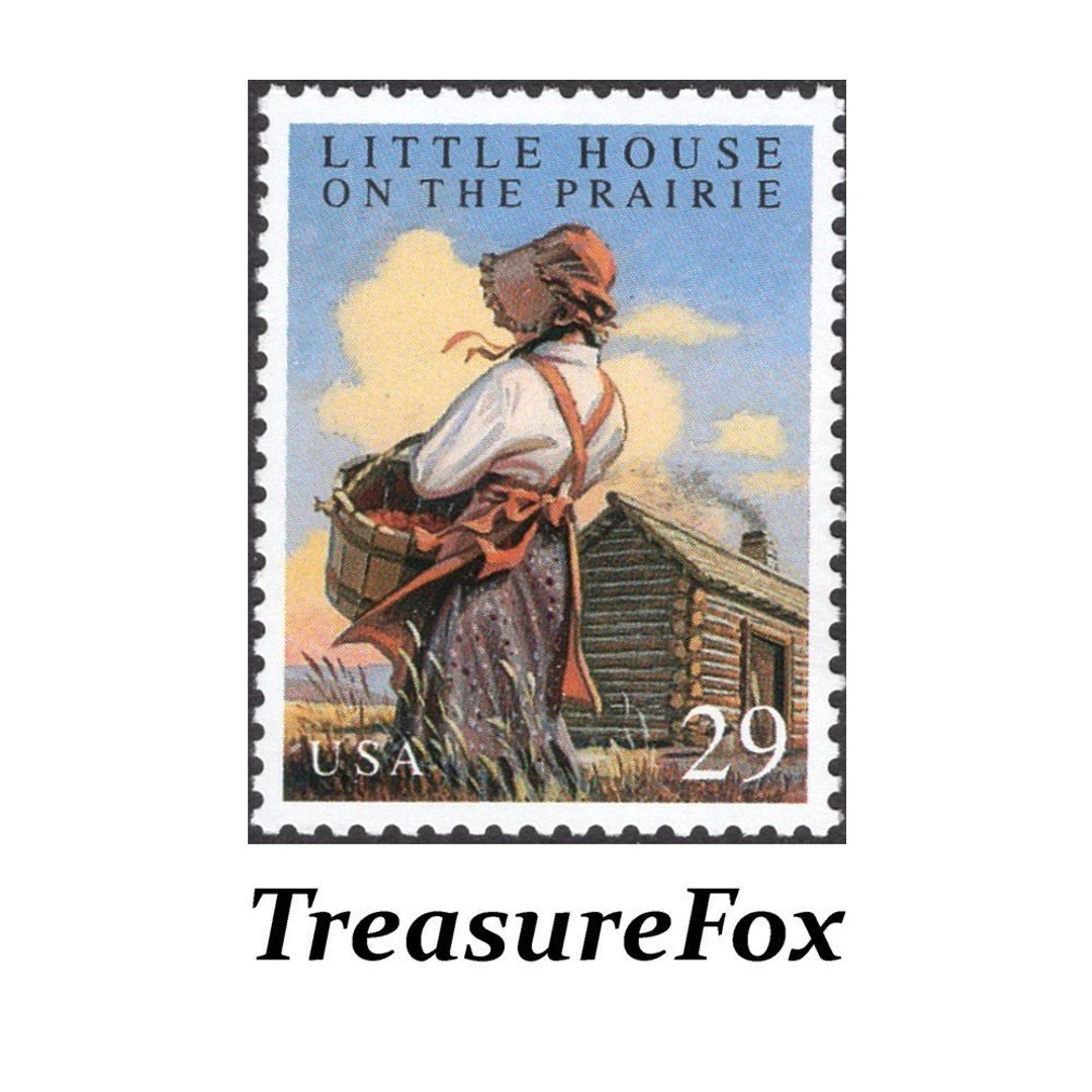 FIVE 29c Little House on the Prairie Stamp .. Vintage Unused US Postage ...