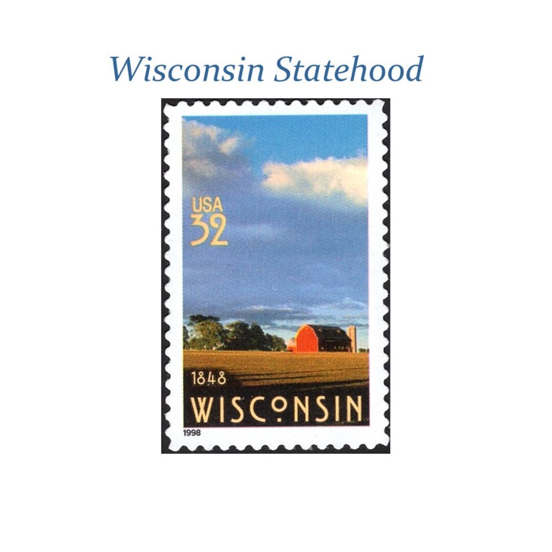 32c WISCONSIN Statehood Stamp | Vintage Unused US Postage Stamp | Pack ...